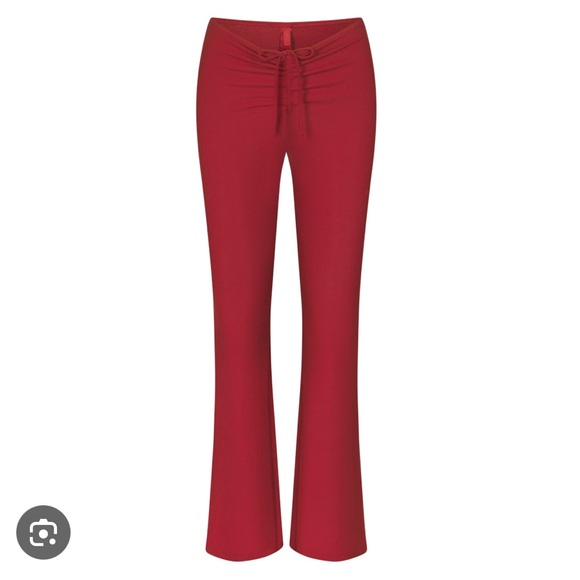 SKIMS | Pants & Jumpsuits | Nwt Skims Red Ribbed Cinch Waist Soft ...